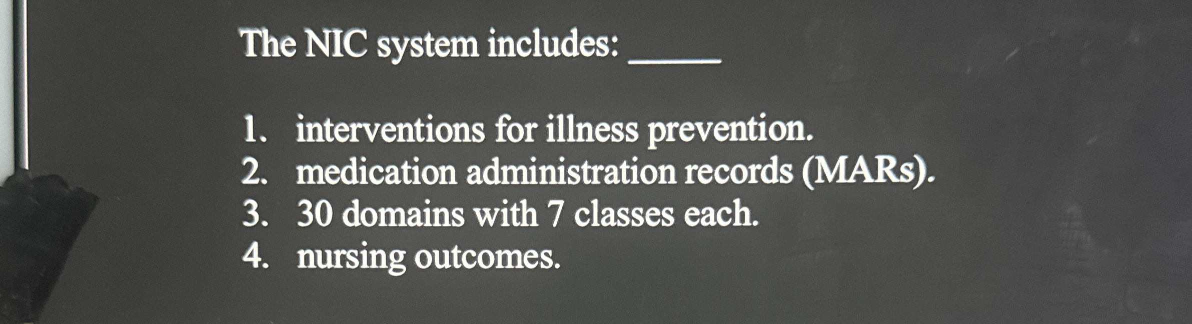 The NIC system includes: q,interventions for illness | Chegg.com