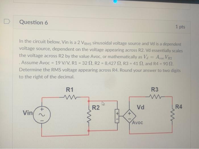 Solved In the circuit below, the voltage source Vin is a | Chegg.com