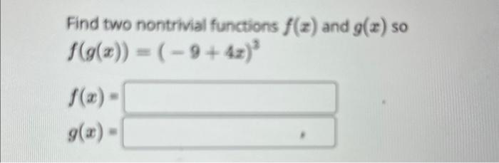Solved Find two nontrivial functions f(x) and g(x) so | Chegg.com