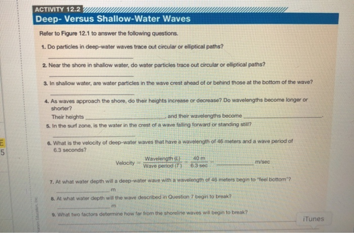 Solved ACTIVITY 12.2 Deep-Versus Shallow-Water Waves Refer | Chegg.com