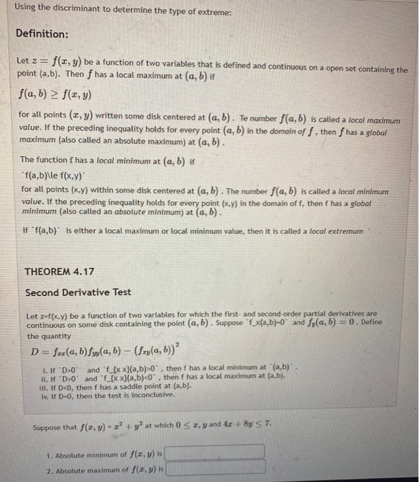Solved Using the discriminant to determine the type of | Chegg.com