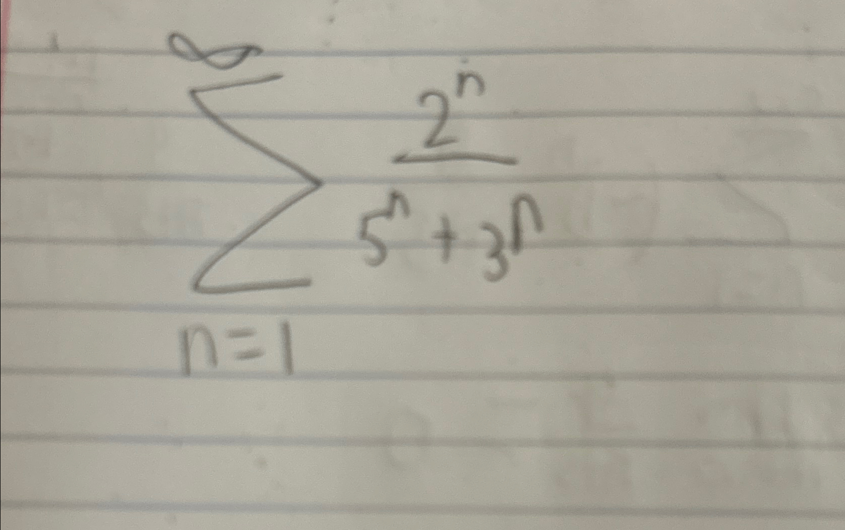 Solved ∑n=1∞2n5n+3n ﻿ Show if it diverges or converges using | Chegg.com