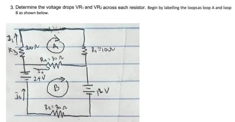 Solved Determine the voltage drops VR1 ﻿and VR2 ﻿across each | Chegg.com