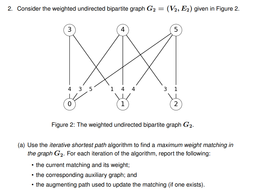 Solved Consider the weighted undirected bipartite graph | Chegg.com Solved Consider the weighted undirected bipartite graph | Chegg.com