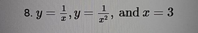 Solved y=1x,y=1x2, ﻿and x=3 | Chegg.com