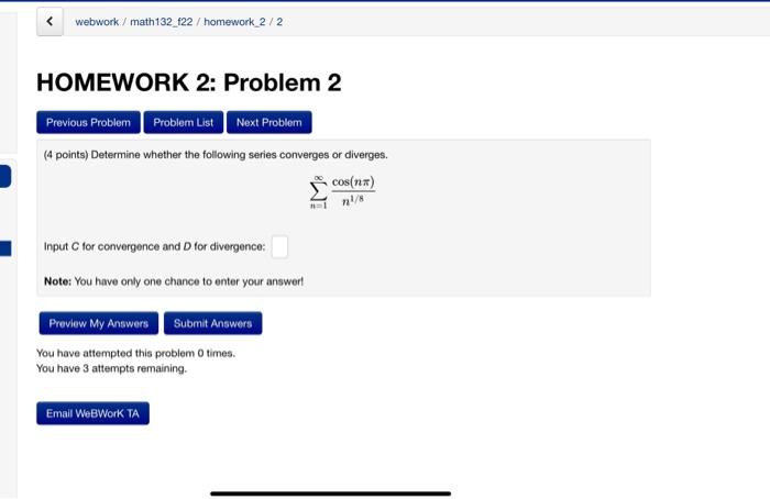 Solved (4 points) Determine whether the following series | Chegg.com