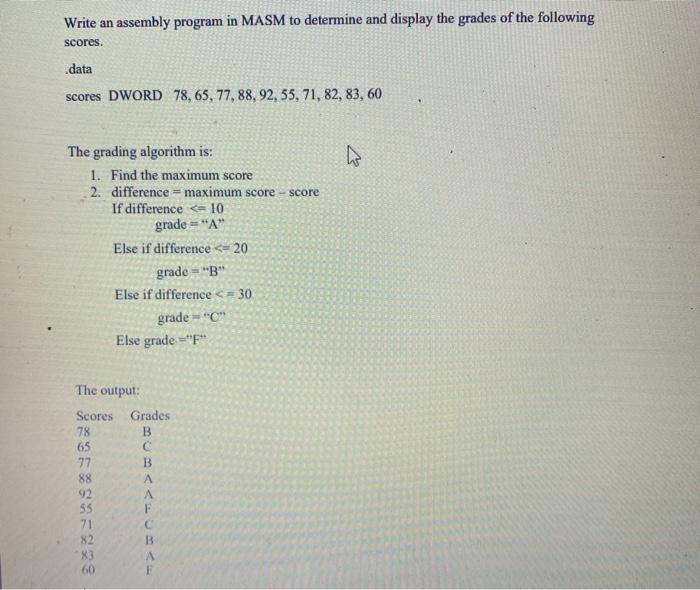 Solved Write An Assembly Program In Masm To Determine And 0357