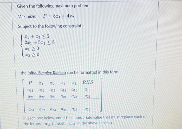 Solved Given the following maximum problem: Maximize: | Chegg.com