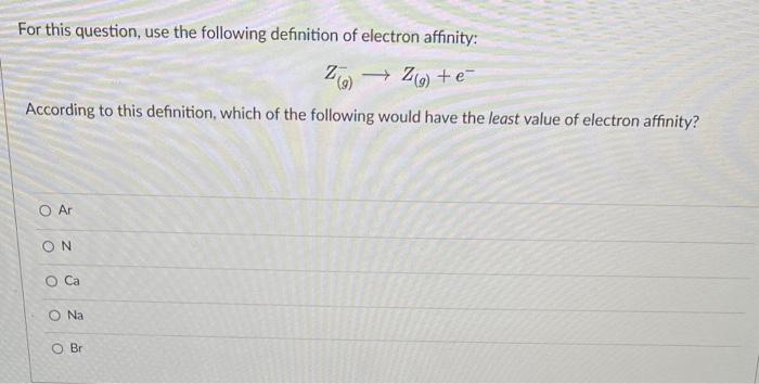 Solved For this question, use the following definition of | Chegg.com