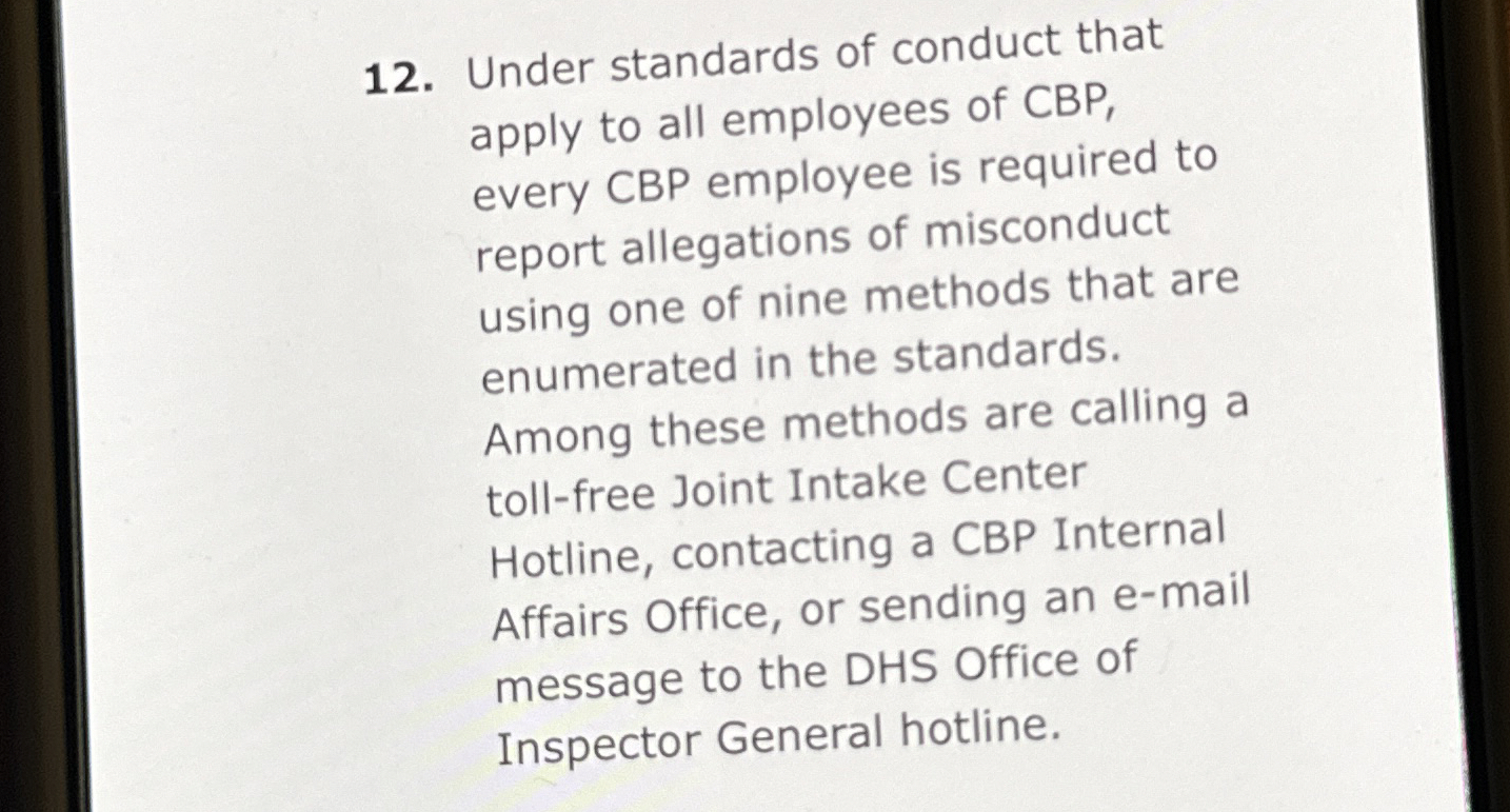 Solved Under standards of conduct that apply to all | Chegg.com