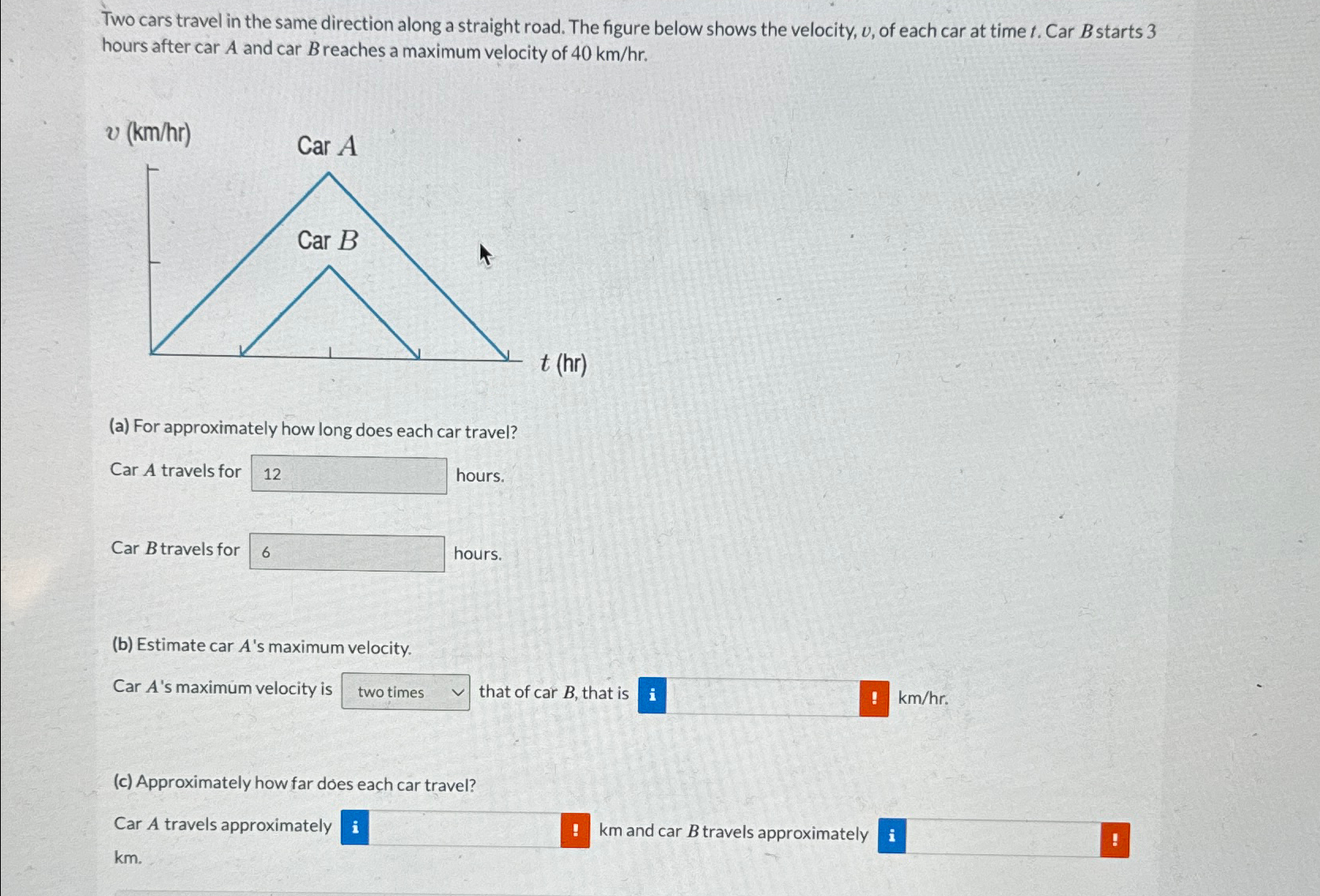Solved Two cars travel in the same direction along a | Chegg.com