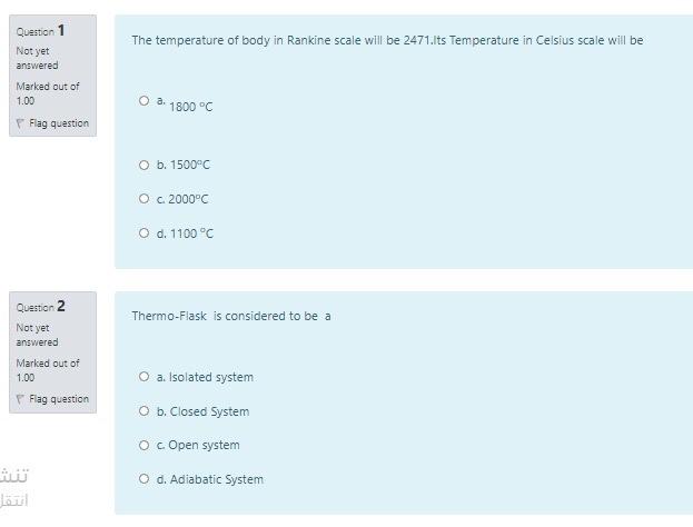 Solved Question 1 The temperature of body in Rankine scale | Chegg.com