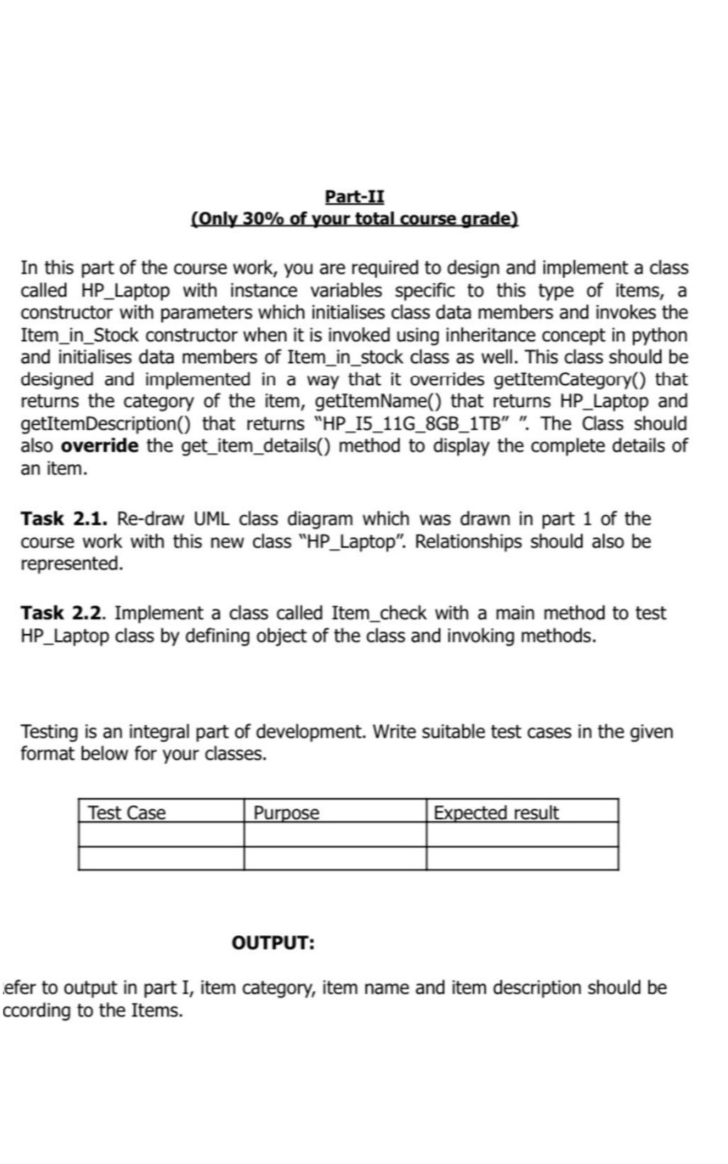 Solved Part-II(Only 30% ﻿of your total course grade)In this | Chegg.com