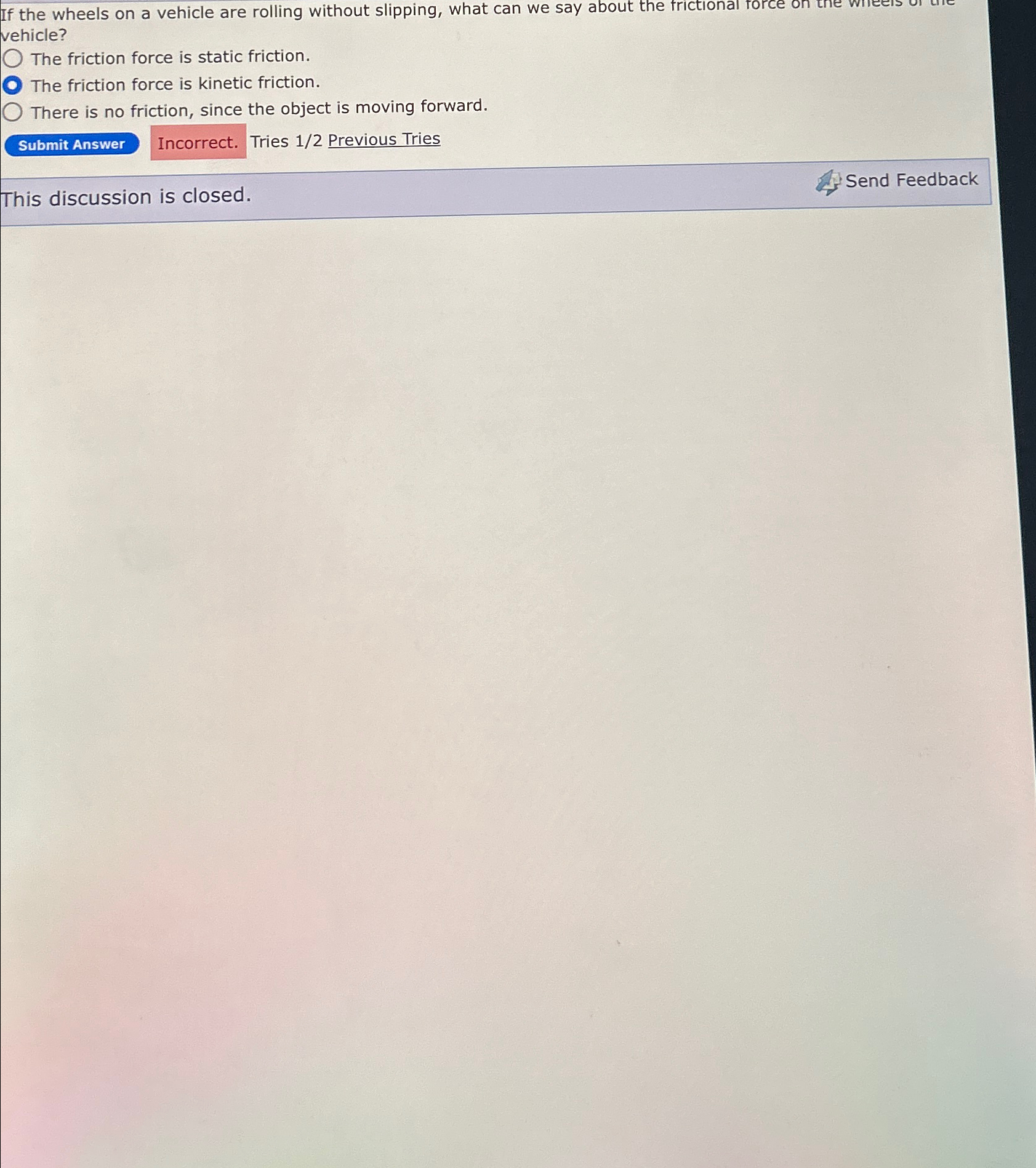 Solved If the wheels on a vehicle are rolling without | Chegg.com