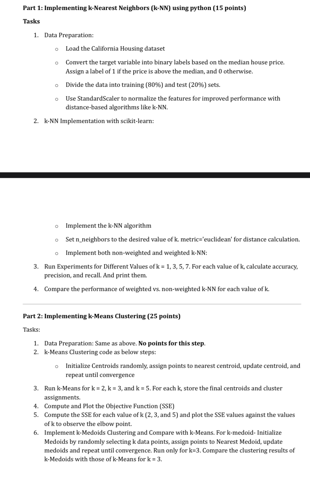 Solved Part 1: Implementing k-Nearest Neighbors (k-NN) | Chegg.com