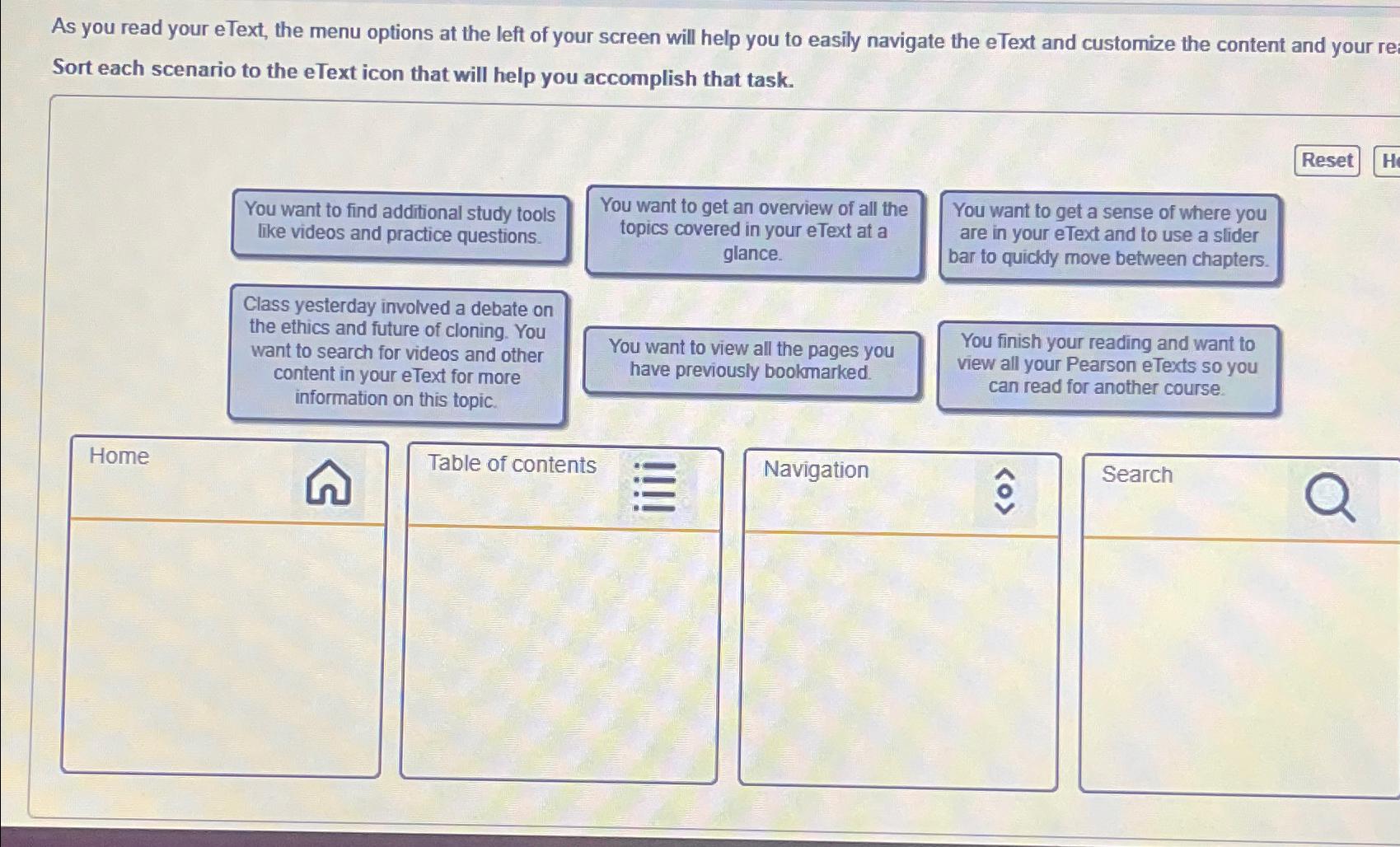 Solved As you read your eText, the menu options at the left | Chegg.com