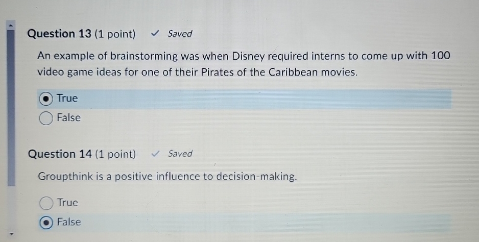 Solved Question 13 (1 ﻿point) ﻿SavedAn example of | Chegg.com