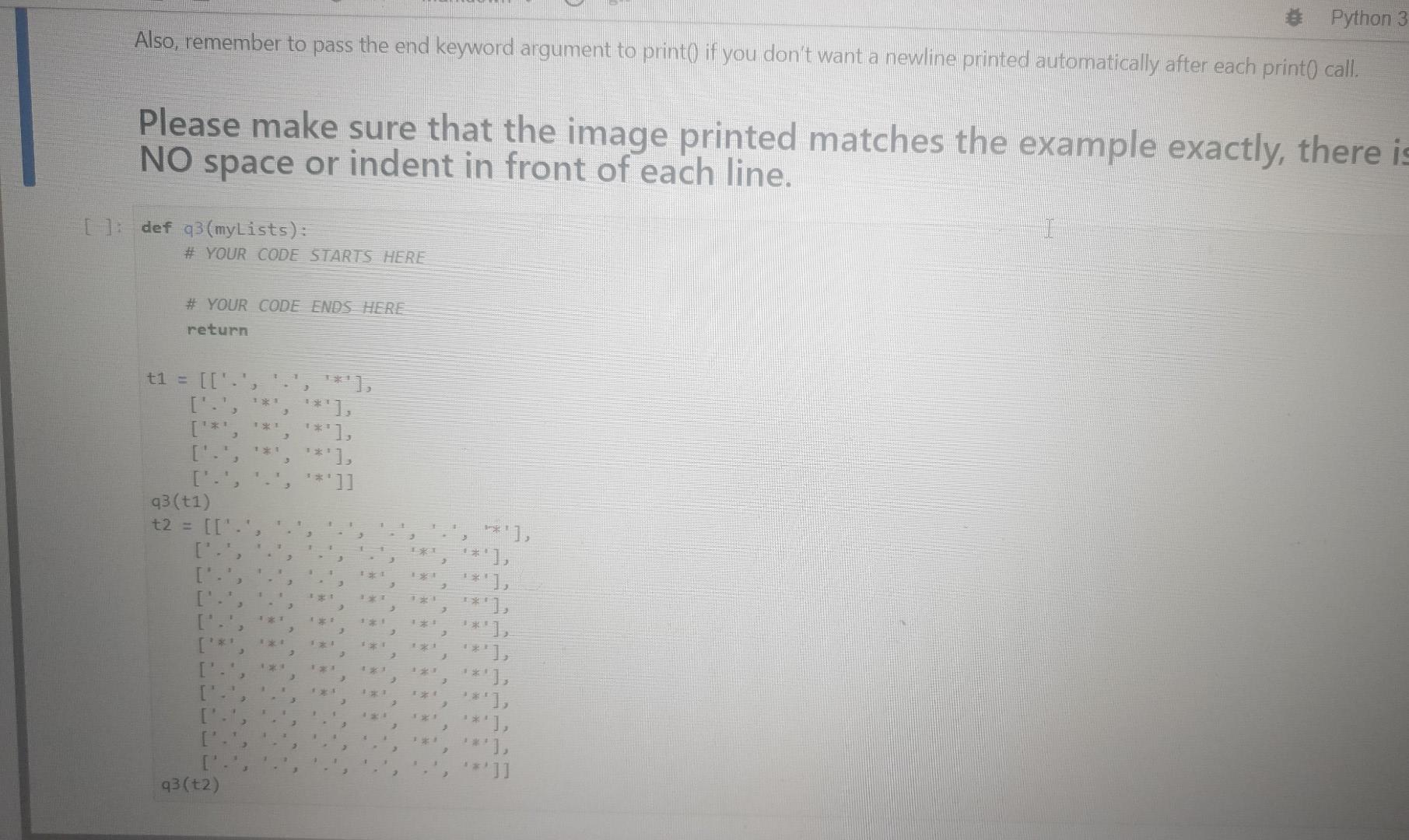 Solved Markdown Python 3 (ipykemel) O Say you have a list of | Chegg.com