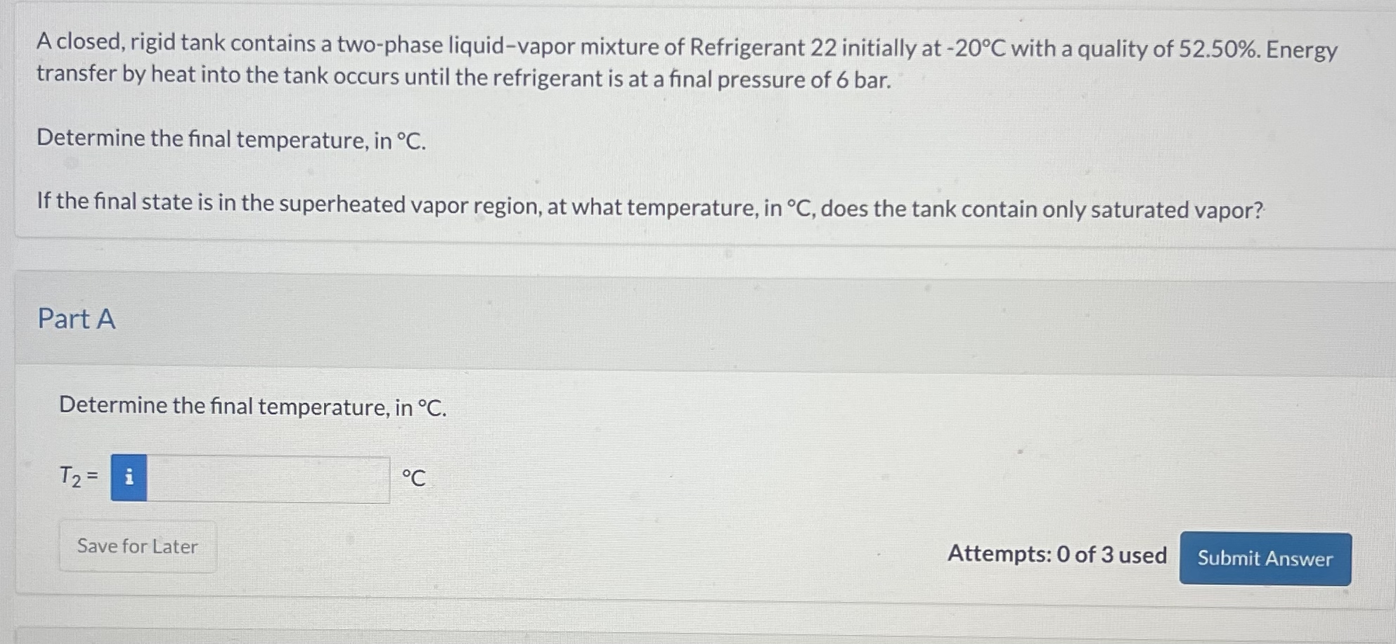 Solved A closed, rigid tank contains a two-phase | Chegg.com