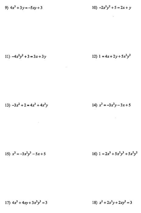Solved Implicit Differentiation Date For each problem, use | Chegg.com Solved Implicit Differentiation Date For each problem, use | Chegg.com