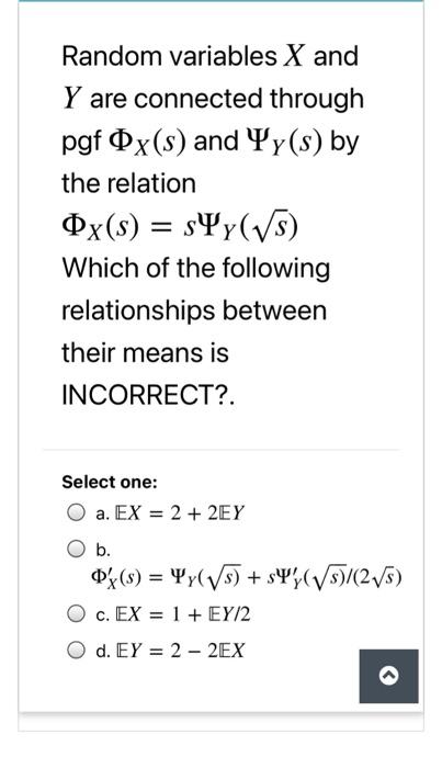 Solved Random variables X and Y are connected through pgf | Chegg.com