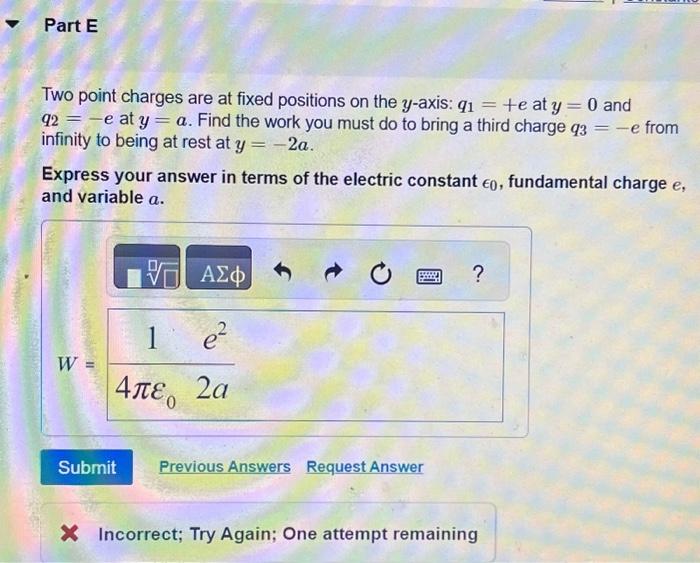 Solved Two point charges are at fixed positions on the | Chegg.com