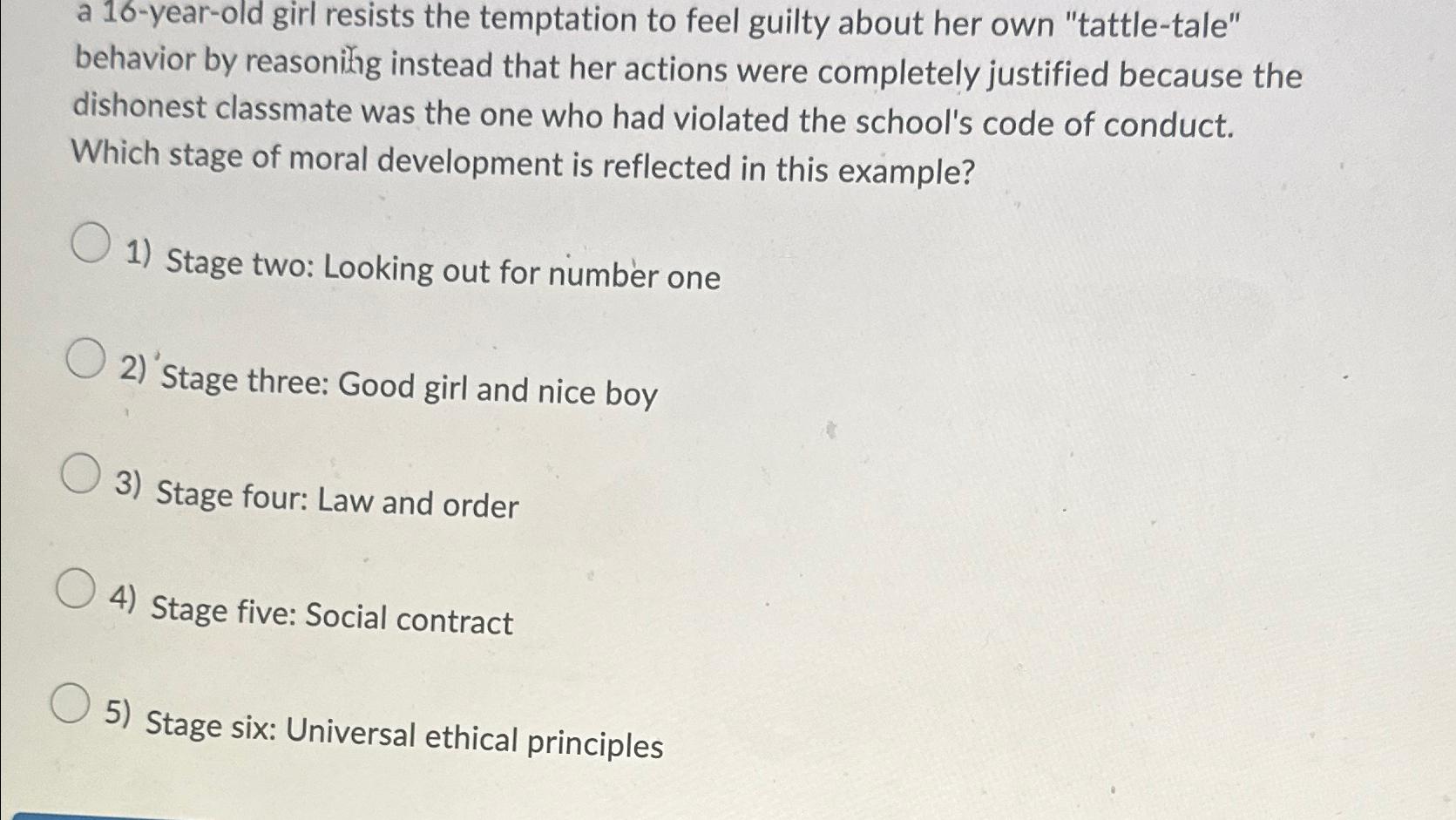 Solved a 16-year-old girl resists the temptation to feel | Chegg.com