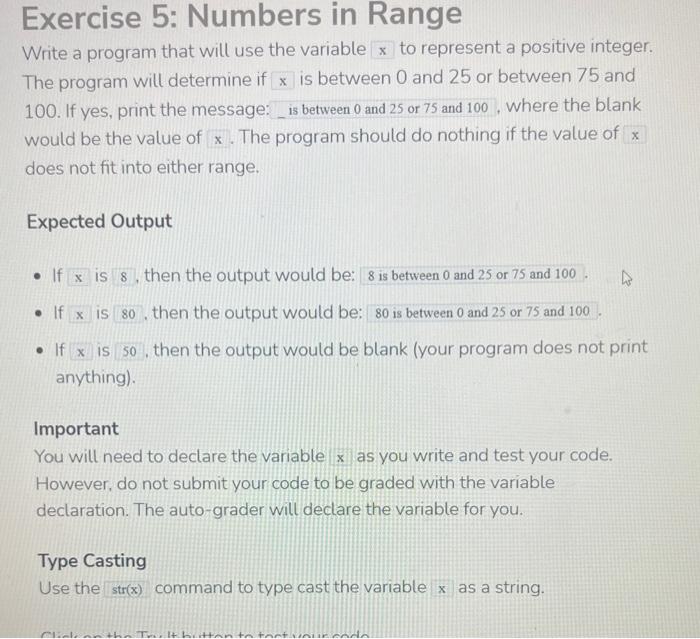 Solved Exercise 5 Numbers In Range Write A Program That