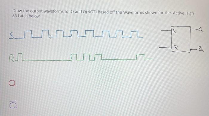 Solved Draw the output waveforms for Q and Q(NOT) Based off | Chegg.com Solved Draw the output waveforms for Q and Q(NOT) Based off | Chegg.com