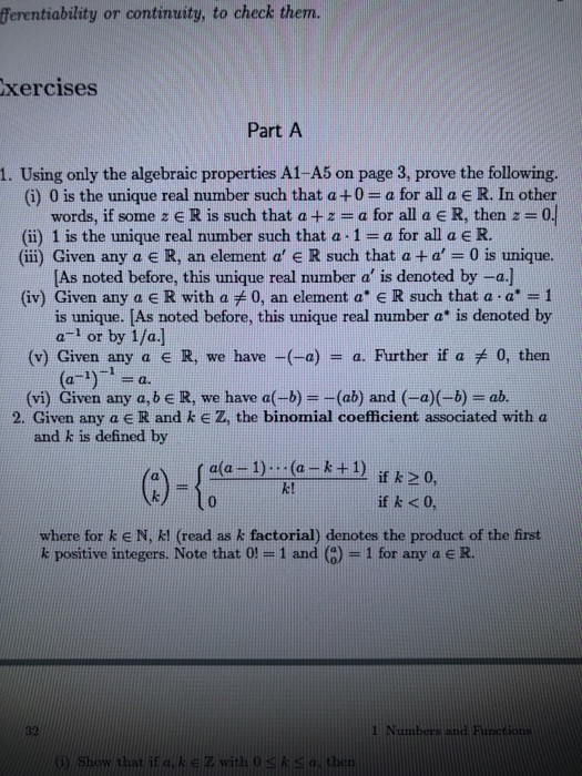 Solved fferentiability or continuity, to check them. | Chegg.com