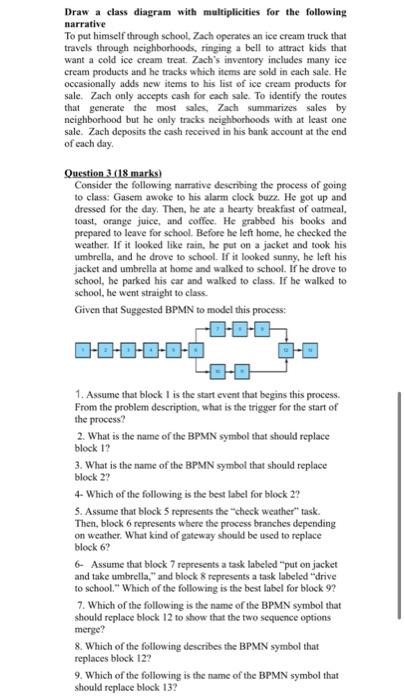 Solved Draw A Class Diagram With Multiplicities For The 8489