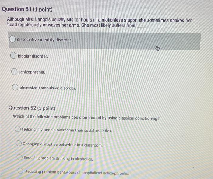 Solved Question 51 (1 point) Although Mrs. Langois usually | Chegg.com