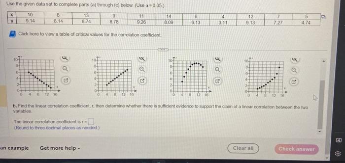 Solved Use the given data set to complete parts (a) through | Chegg.com