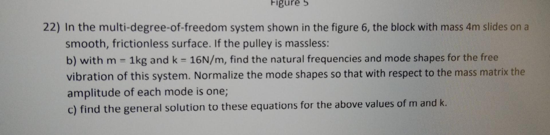 Solved Figure 22) In the multi-degree of freedom system | Chegg.com