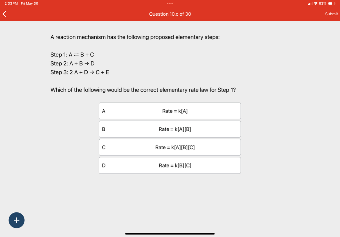 [Solved]: 2:33 PM Fri May 30 63% Question 10.c of 30 Submit