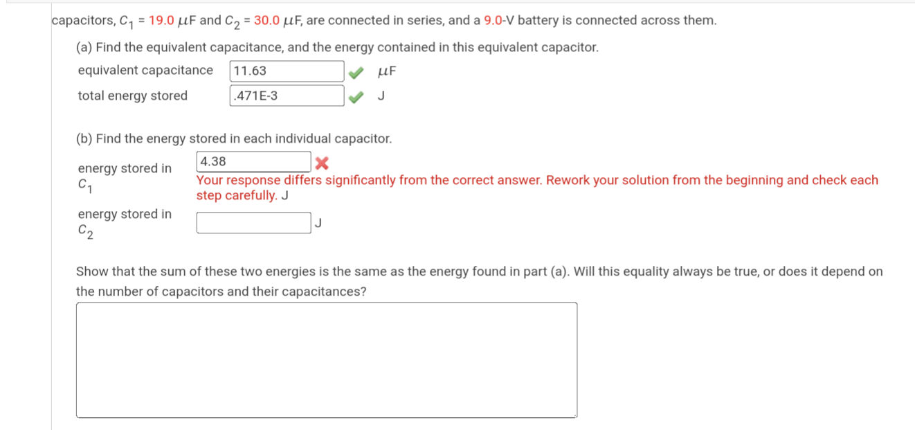 Solved capacitors, C1=19.0μF and C2=30.0μF, are connected in | Chegg.com