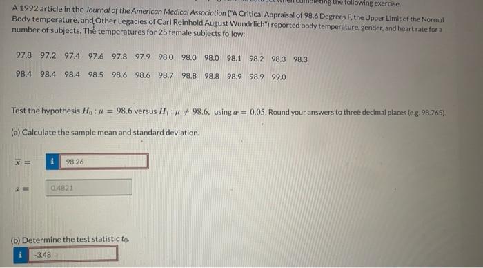 Solved A 1992 article in the Journal of the American Medical | Chegg.com