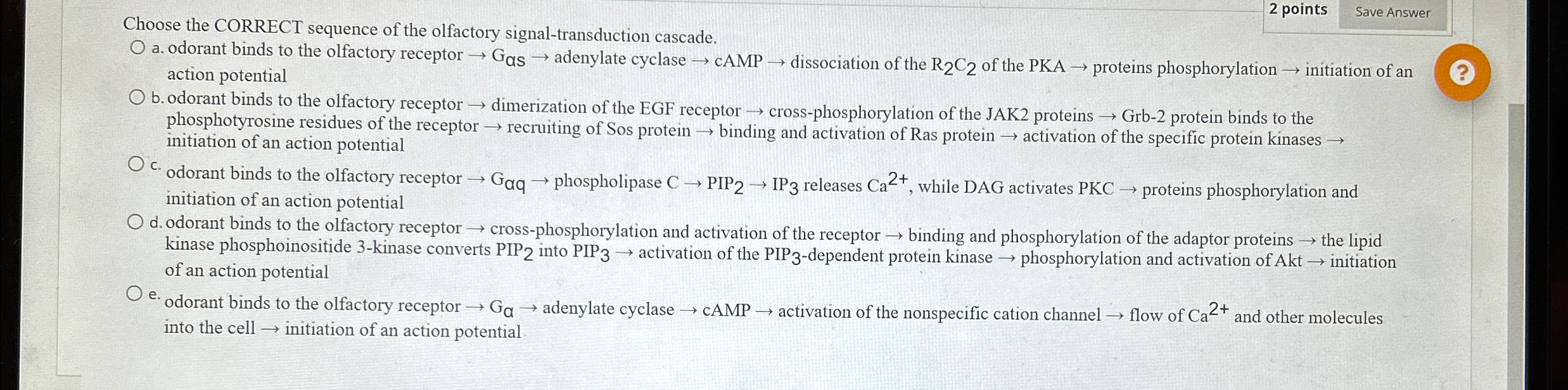 Solved Choose the CORRECT sequence of the olfactory | Chegg.com
