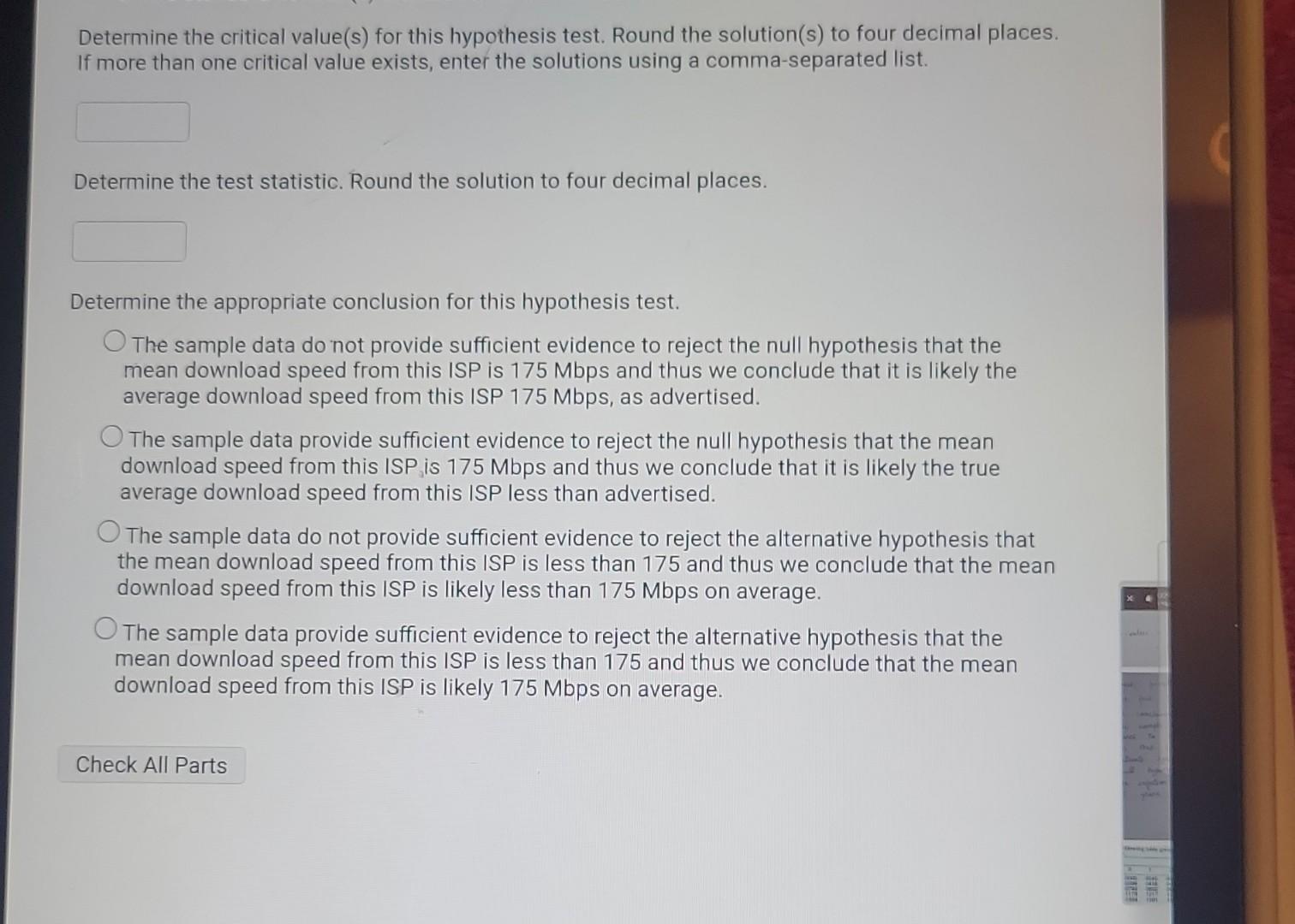 Solved A national internet service provider (ISP) claims | Chegg.com