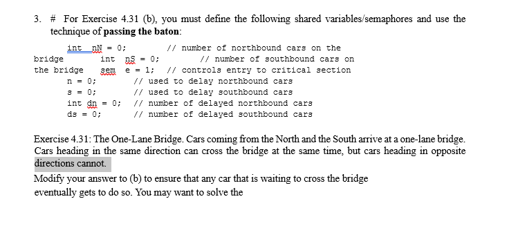Solved 3. \# For Exercise 4.31 (b), ﻿you must define the | Chegg.com