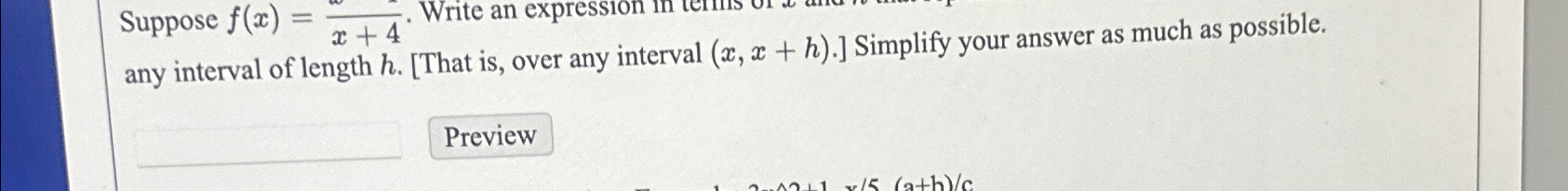 Solved Suppose f(x)=x+4x+4. ﻿Write an expression in | Chegg.com