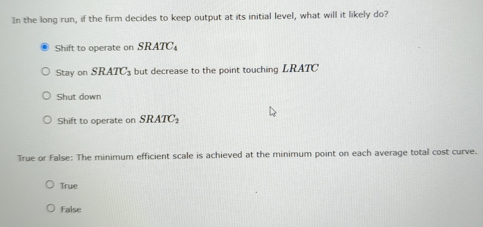 Solved The following graph shows the short-run average total | Chegg.com