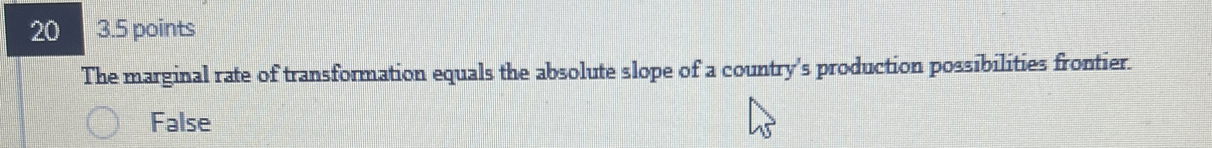 Solved 20,3.5 ﻿pointsThe marginal rate of transformation | Chegg.com