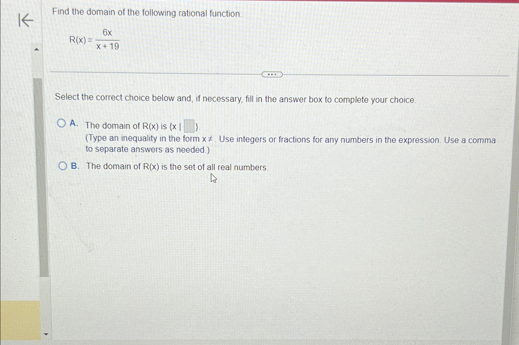 Solved Find the domain of the following rational | Chegg.com