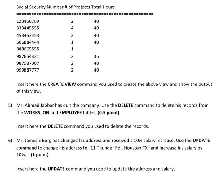 Solved 4.1 Create a view called V1 that, for each employee | Chegg.com