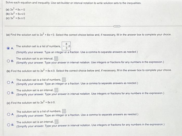 Solved Solve each equation and inequality. Use set-builder | Chegg.com