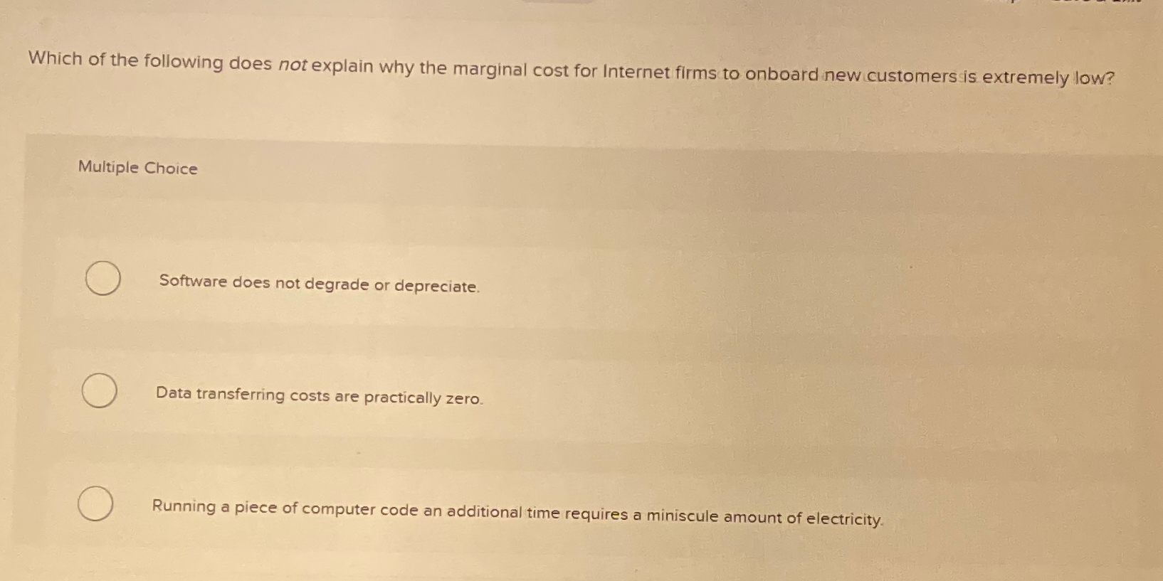 Solved Which of the following does not explain why the | Chegg.com
