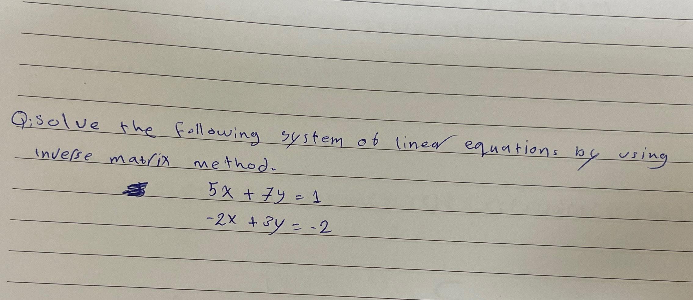 Solved Qisolve the following system of lined equations by | Chegg.com