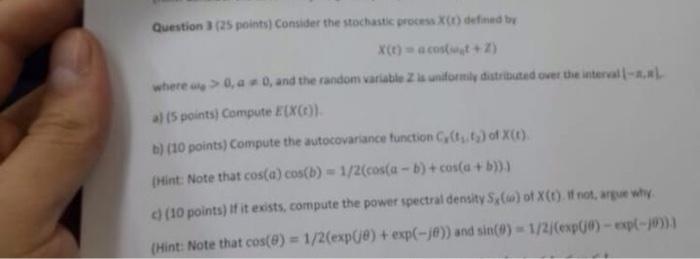 Solved Question 3 (2S points) Consider the stochastic | Chegg.com