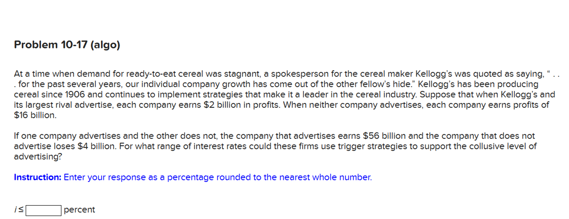 Solved Problem 10-17 (algo)At a time when demand for | Chegg.com